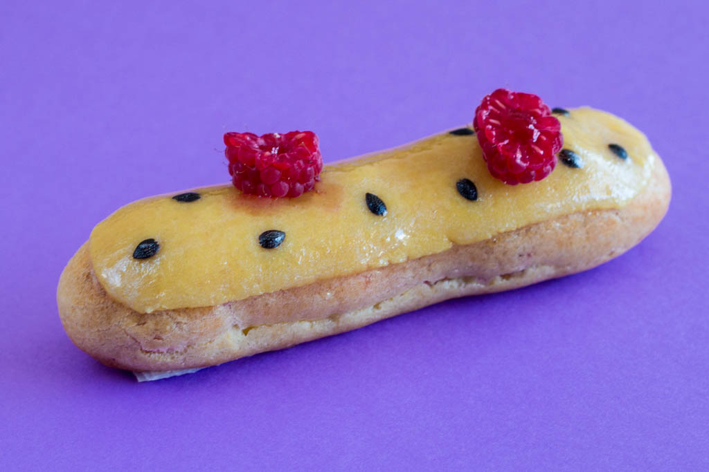Passion fruit and raspberry éclairs – Road to Pastry